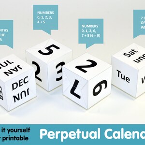 PERPETUAL CALENDAR - Printable Paper Calendar to Make at Home or Give ...