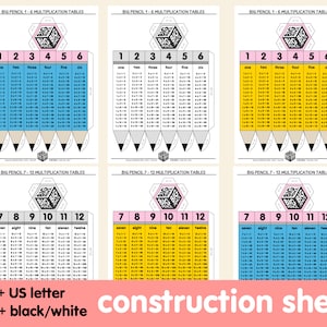 MULTIPLICATION TABLE PENCILS - Printable Paper Model to Make at Home or ...