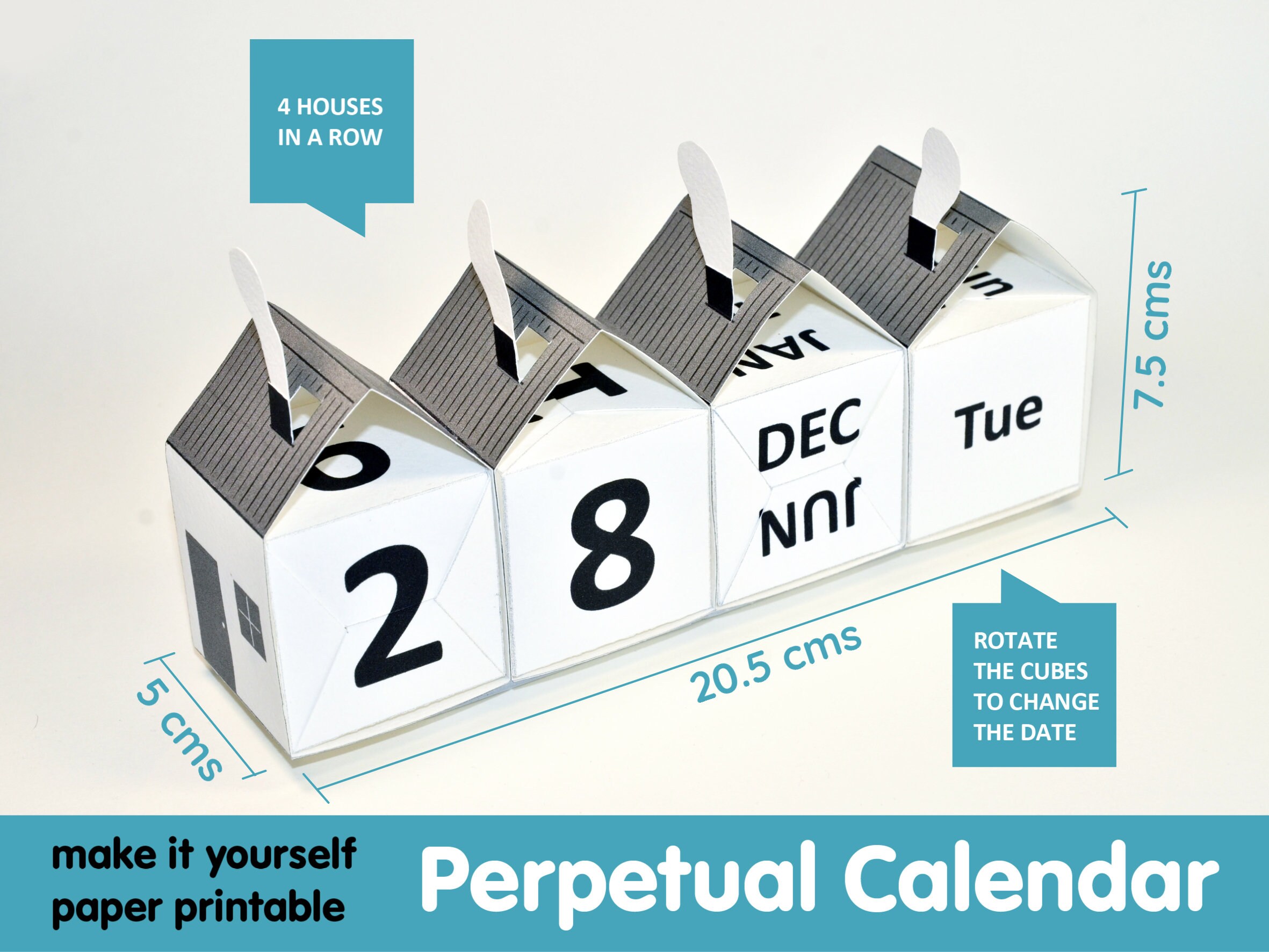 PERPETUAL CALENDAR - Printable Paper Calendar to Make at Home or Give ...