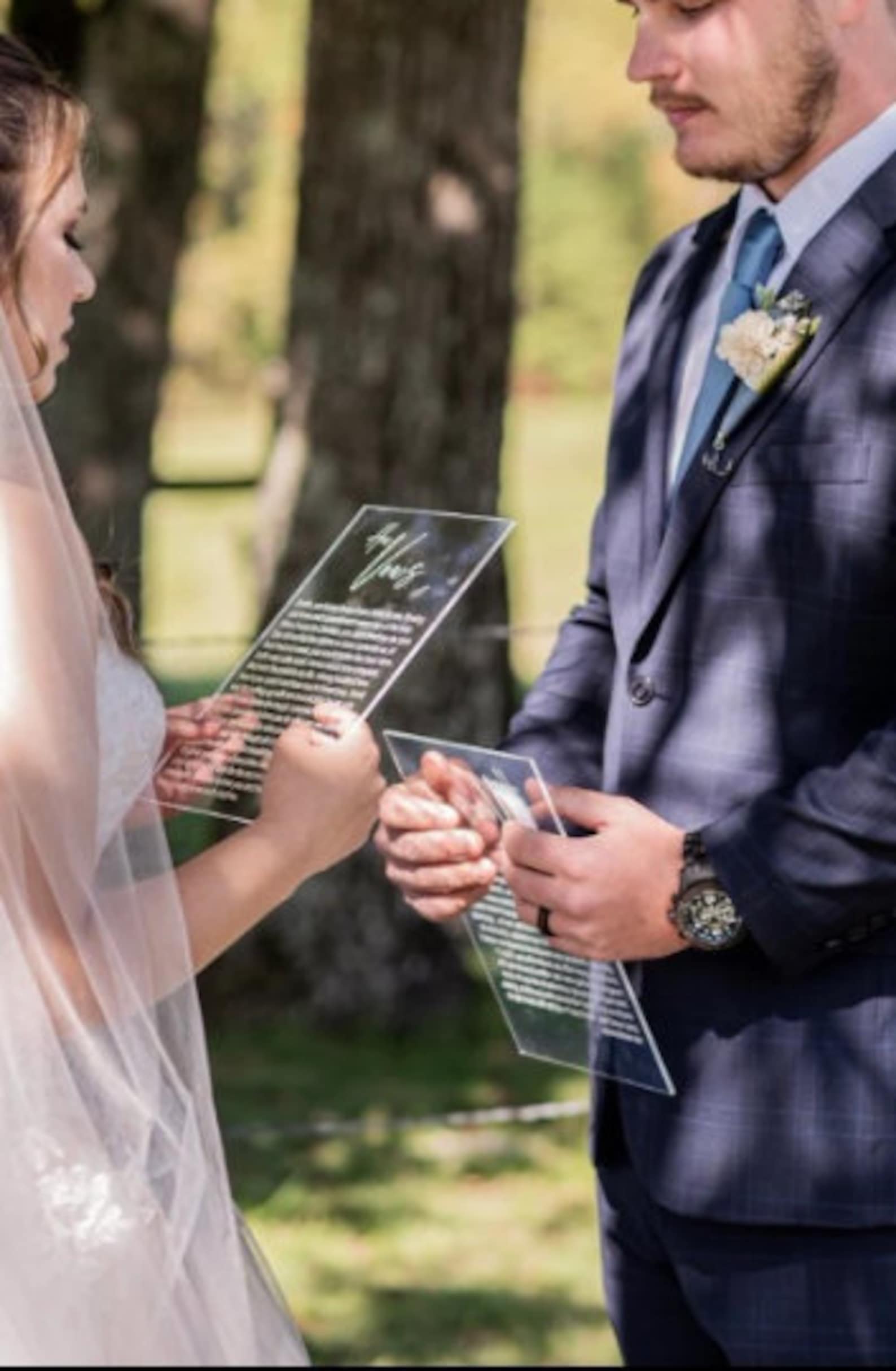Engraved Acrylic Vows -set of 2 - Etsy