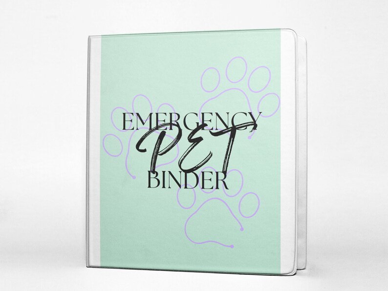 Printable Emergency Pet Binder | Printable Pet Planner | Pet Binder ...