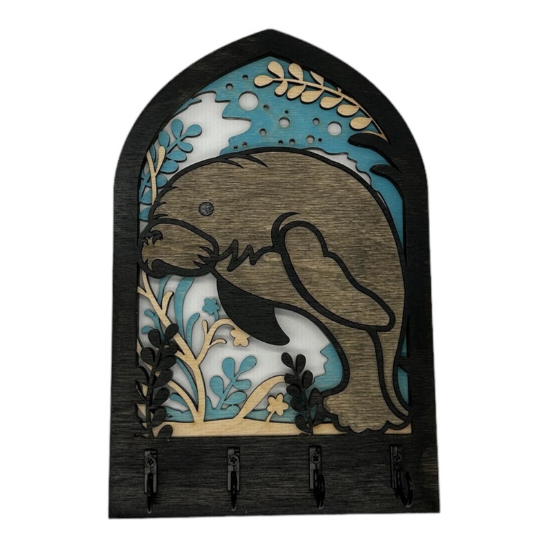 Manatee Four Hook Arch Key Hanger/ Organizer - Etsy