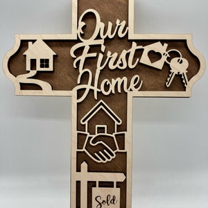 Our First Home Cross - Etsy