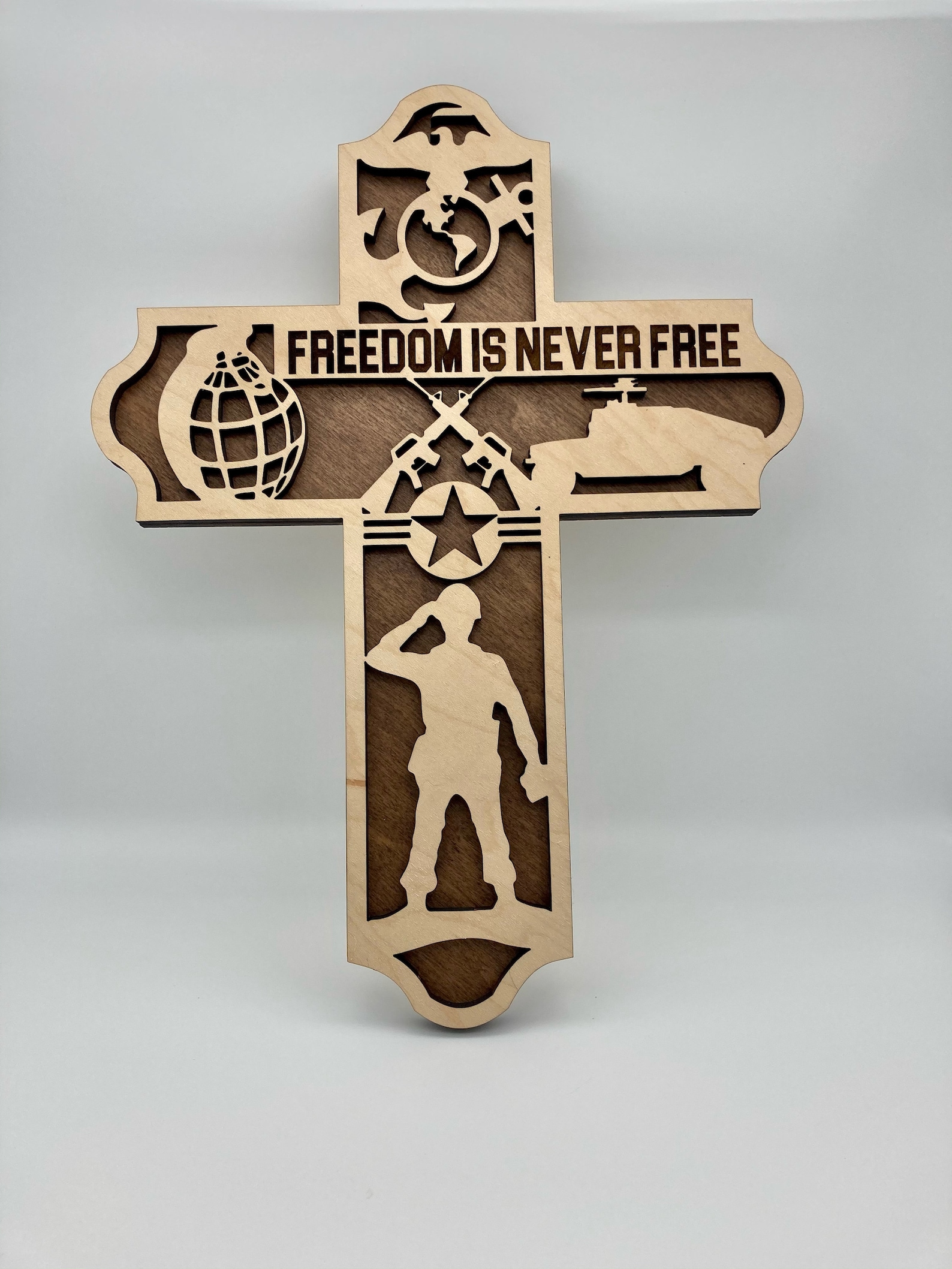 Military Cross, Freedom is Never Free, Memorial Cross, Veteran - Etsy
