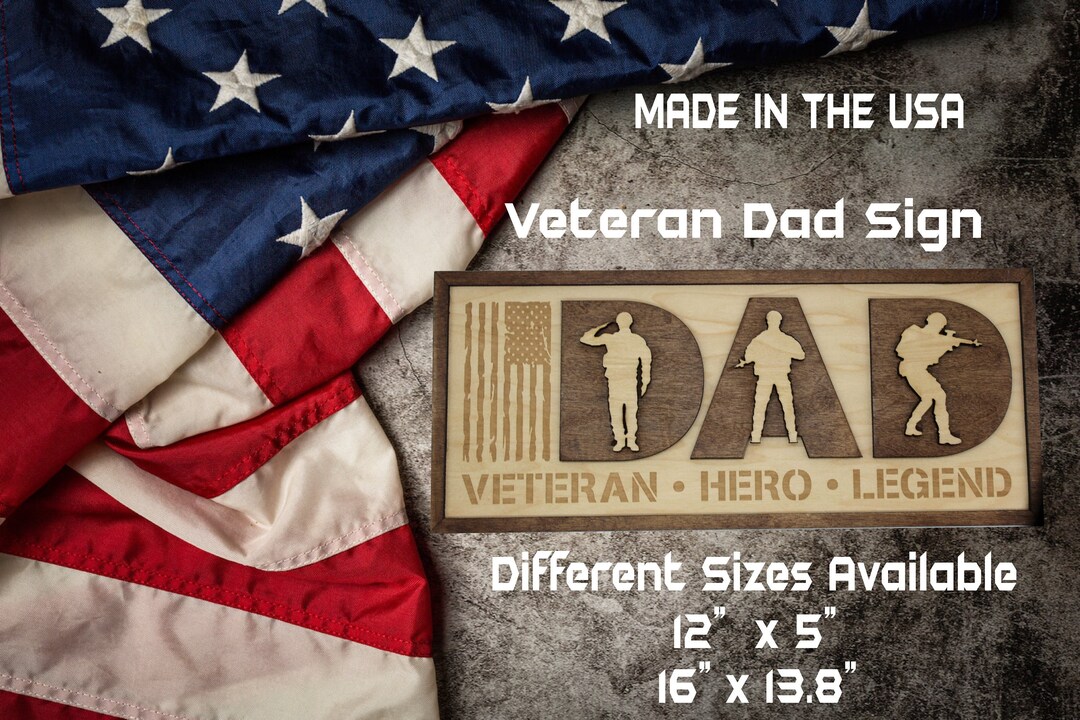 Veteran Military Dad Sign Father's Day - Etsy