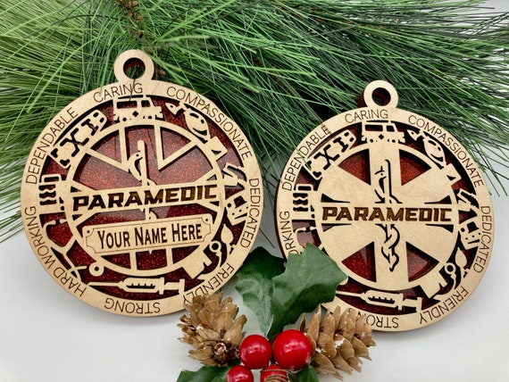 Paramedic First Responder Christmas Ornaments Customizable | Etsy