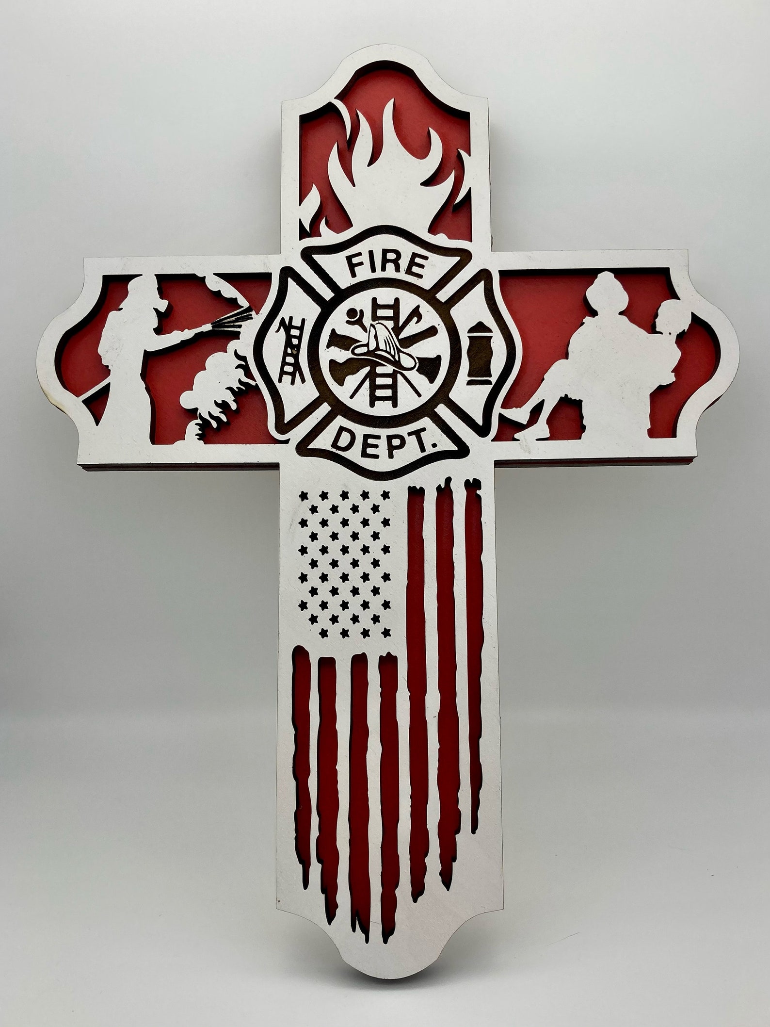 Firefighter Cross Emergency Memorial | Etsy