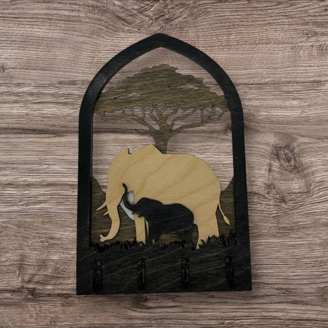Elephant Four Hook Arch Key Hanger/ Organizer - Etsy