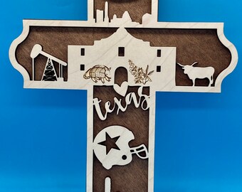 Wooden Texas Cross, Texas Flag Cross, Christian Decor, Christ-centered ...