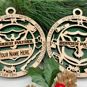 Border Patrol First Responder Christmas Ornaments Customizable - Etsy