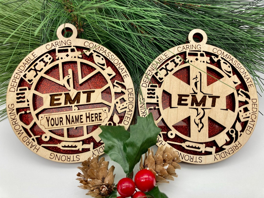 EMT First Responder Christmas Ornaments Customizable - Etsy