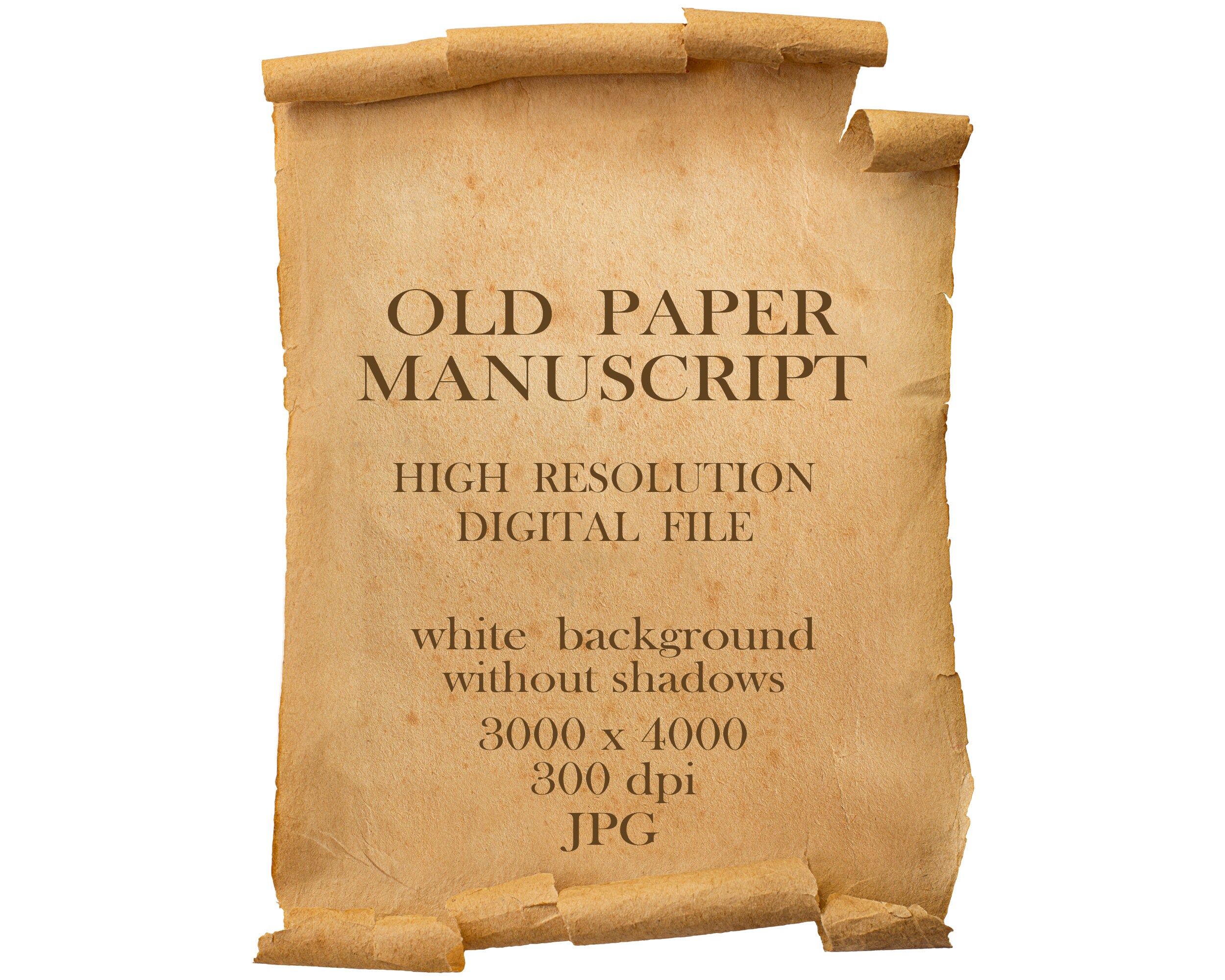 Old Paper Manuscript or Parchment Vertically Oriented. Antique Papyrus ...