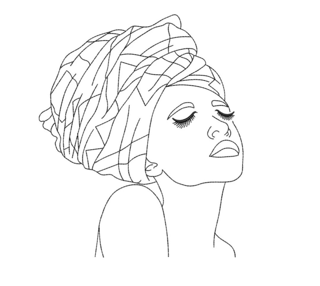 African Woman Machine Embroidery Design - Etsy