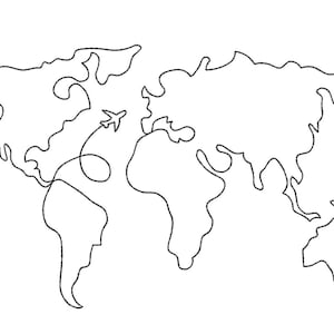 World Map, Machine Embroidery Design - Etsy Canada