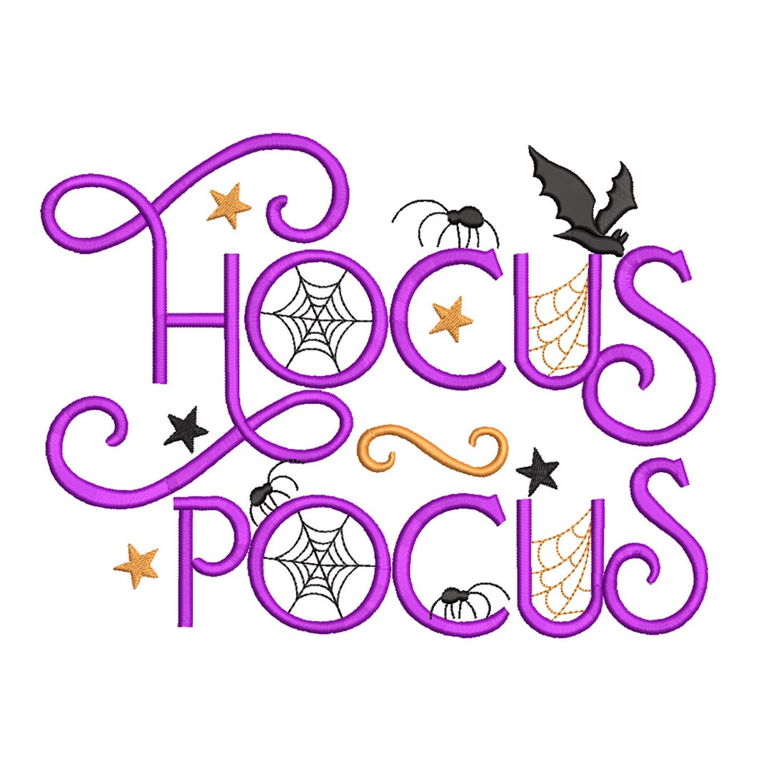 Hocus Pocus Spider Web and Bat. Halloween Machine Embroidery Design. - Etsy