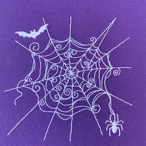 Halloween Spider Web With Bat, Machine Embroidery Design - Etsy