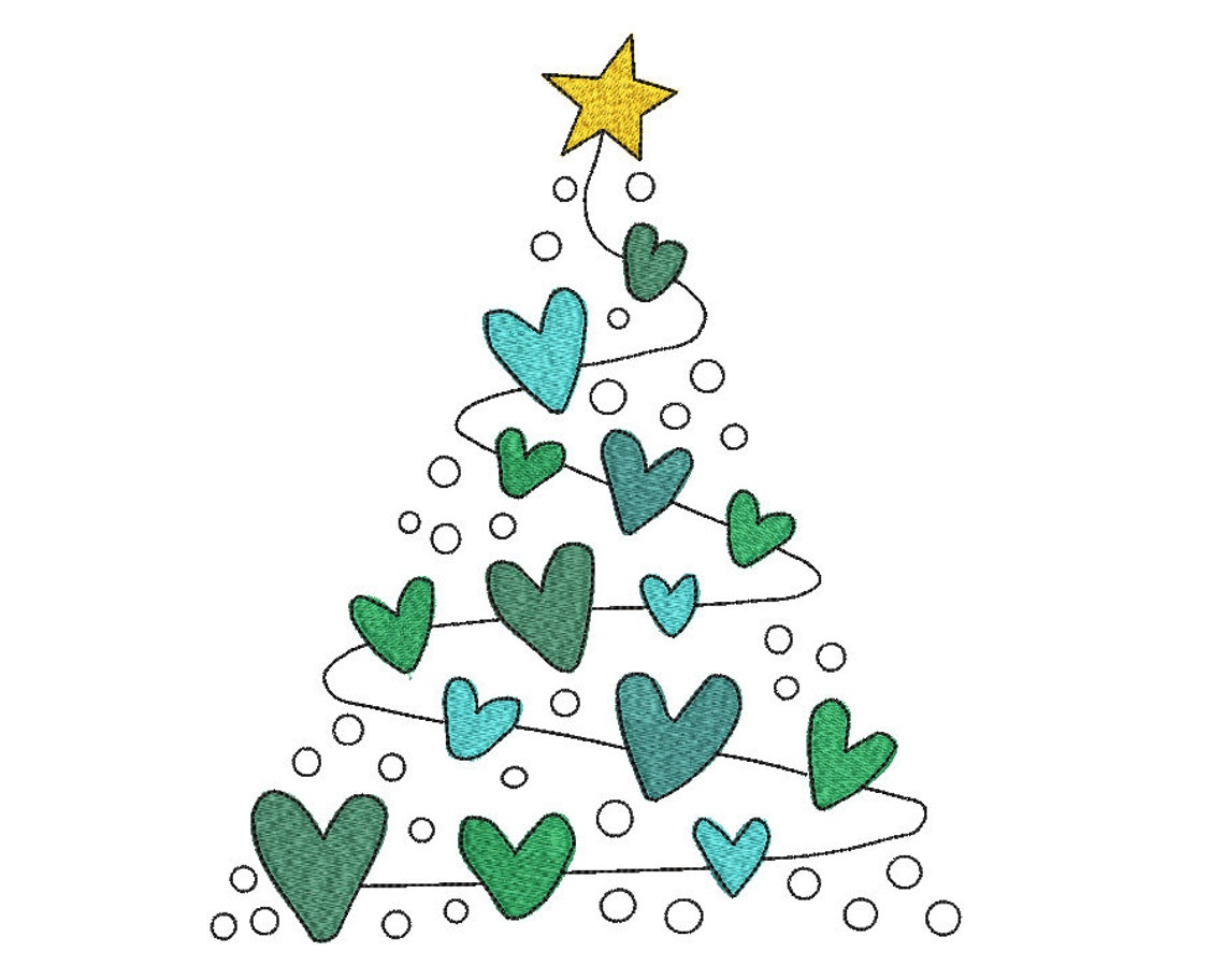 Christmas Tree Machine Embroidery Design - Etsy