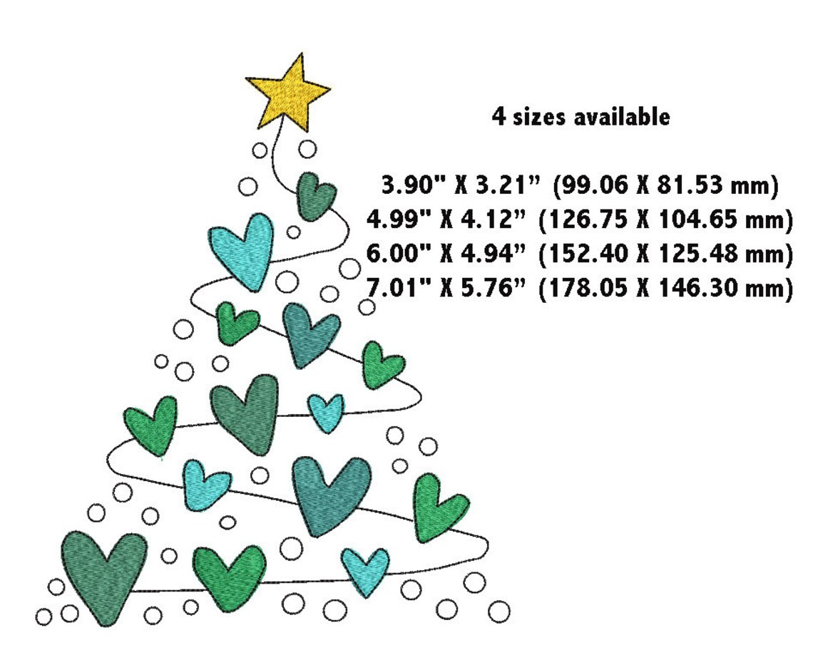 Christmas Tree Machine Embroidery Design | Etsy