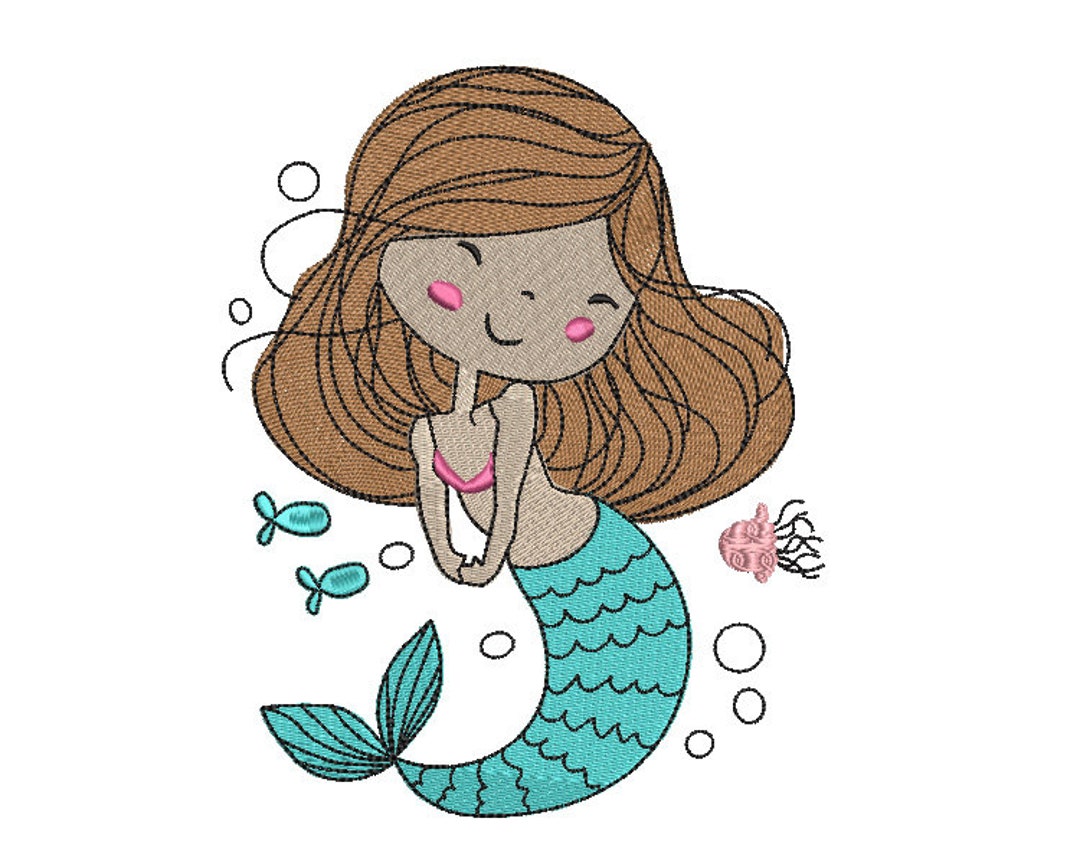 Mermaid Machine Embroidery File - Etsy
