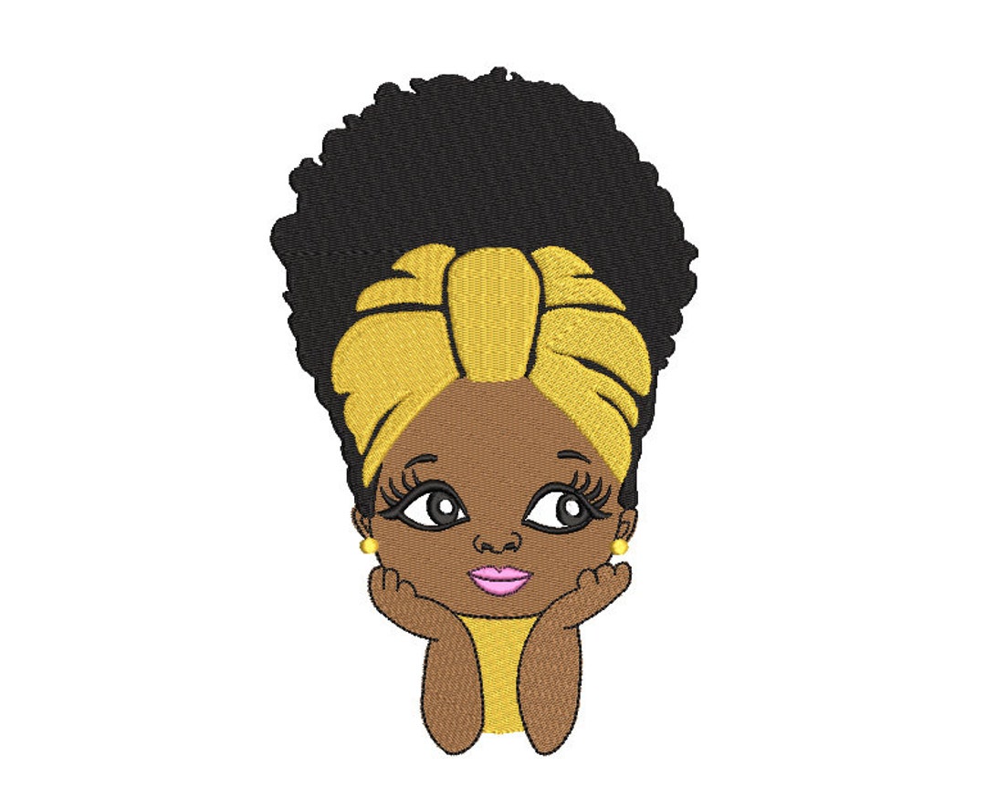 African Girl, Machine Embroidery Design - Etsy
