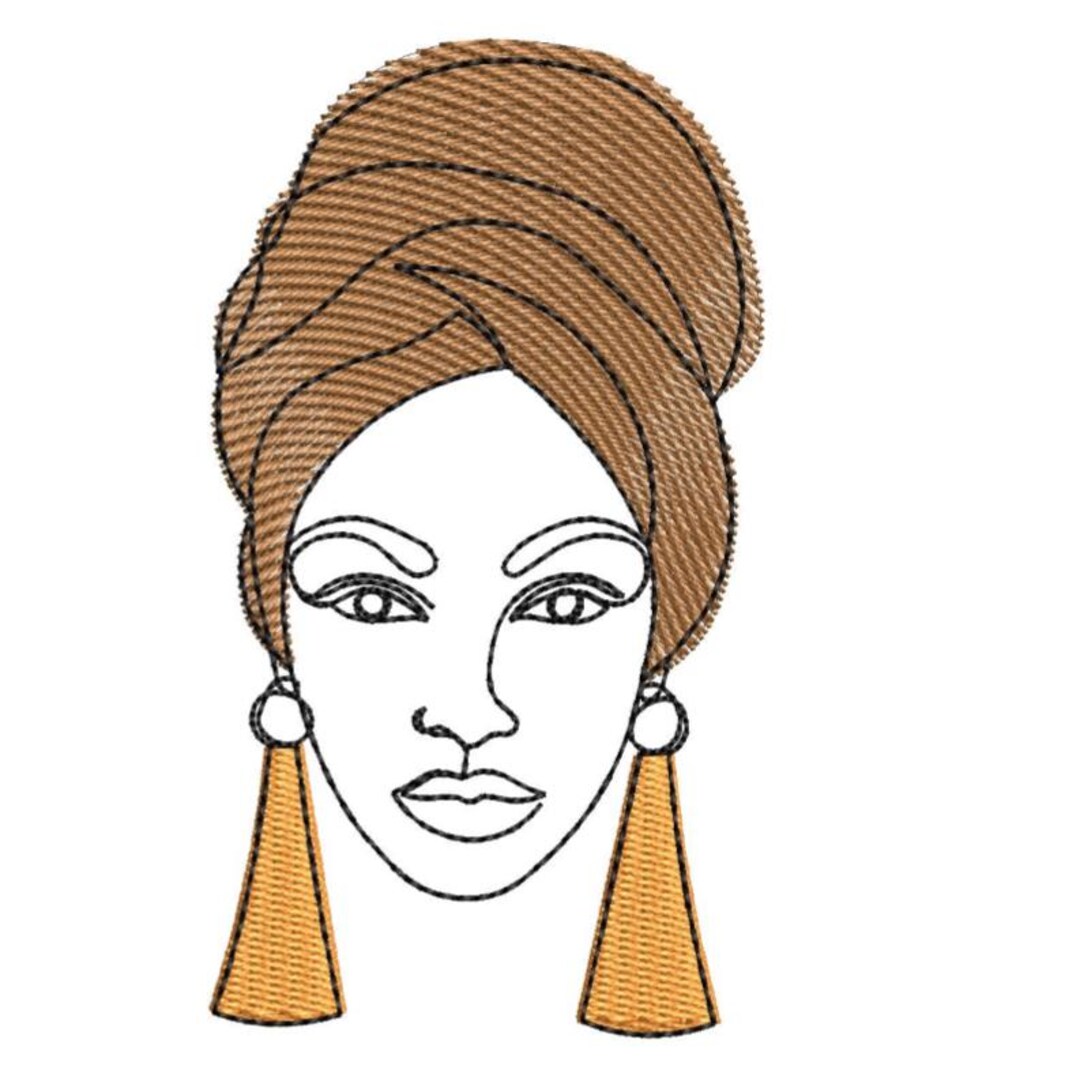 African Woman Machine Embroidery Design - Etsy
