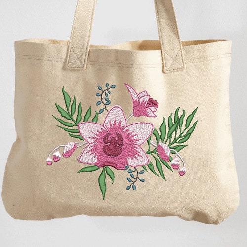 Purple Orchid Machine Embroidery Design Orchid Flowers - Etsy