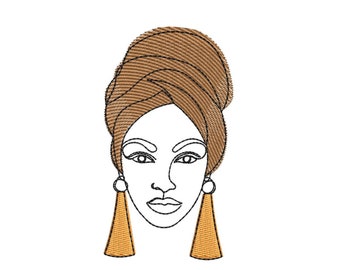 Afro Woman Face Embroidery Design African Woman Embroidery - Etsy