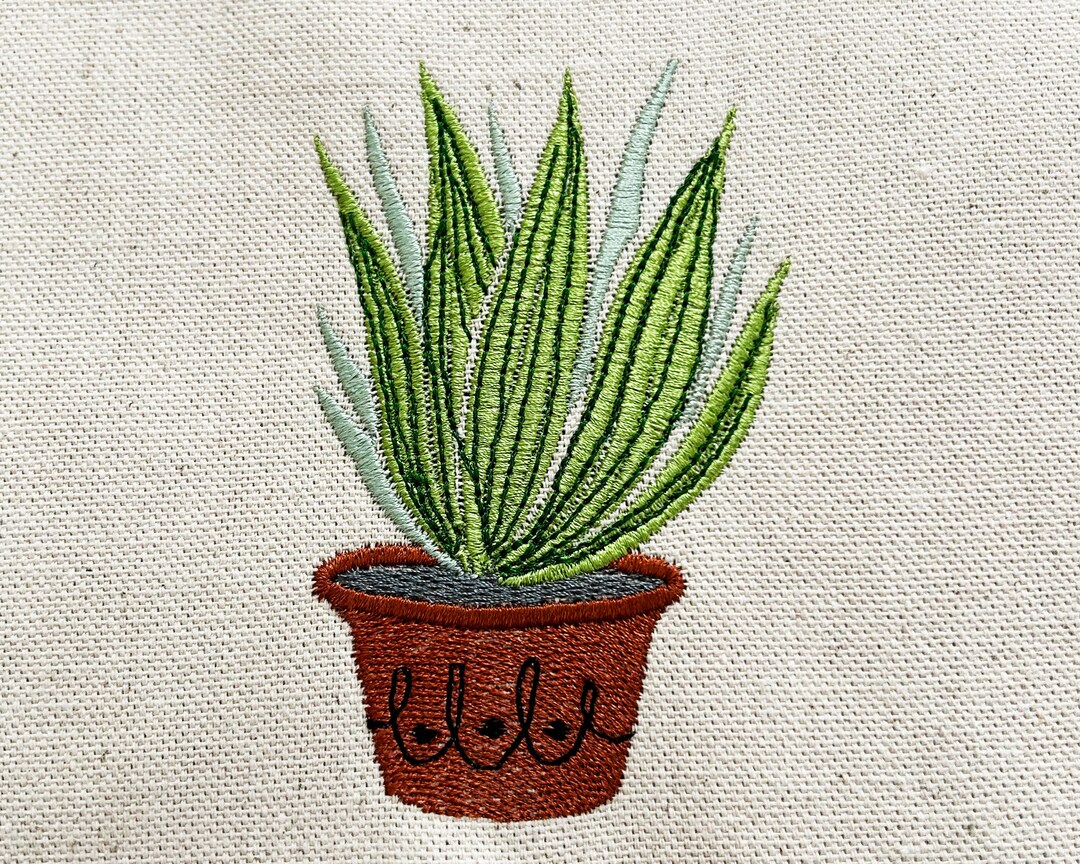 Succulent Aloe in a Pot Machine Embroidery File, 4x4 Inch Hoop - Etsy