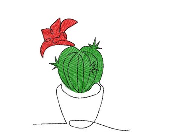 Succulent Plant Flower 3 Machine Embroidery File Design 4 X 4 Inch Hoop ...