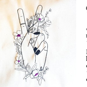 Hand Peace Sign Machine Embroidery Design - Etsy