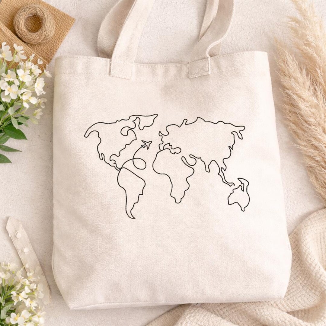 World Map Embroidery Design | Travel Geography Map Pattern - Etsy