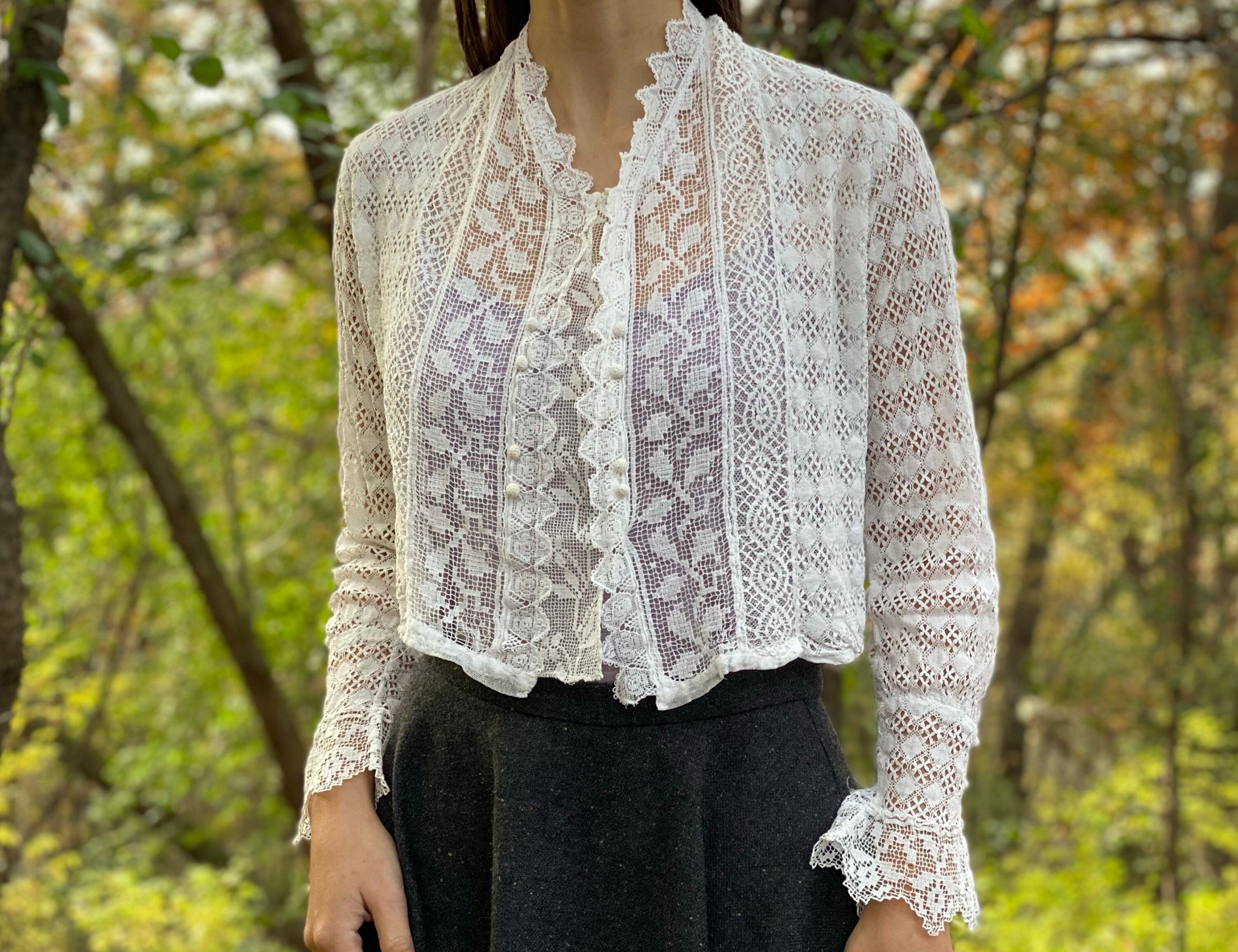 Edwardian White Handmade Lace Cardigan Antique 1900s Lace - Etsy
