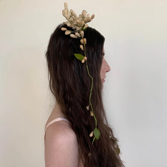 Victorian Wax Flower Wedding Crown - Gem