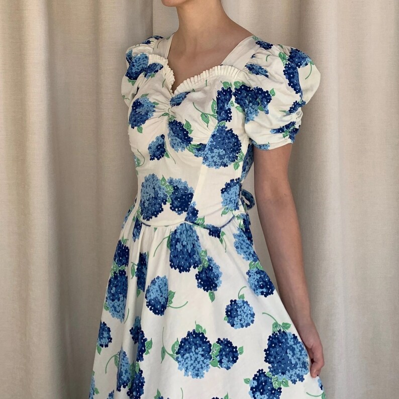 1940s Floral Dress S - Etsy