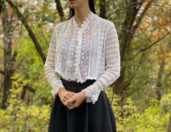 Edwardian White Handmade Lace Cardigan Antique 1900s Lace - Etsy