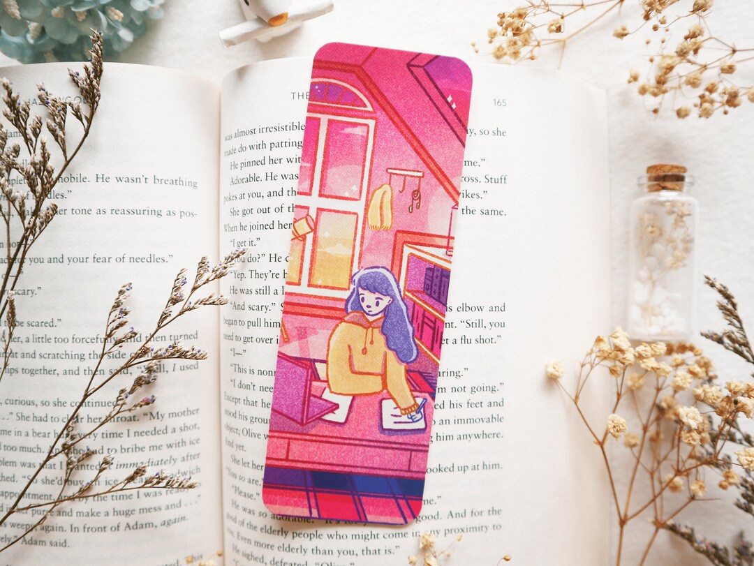 Solace 2x6 Bookmark Purple Pink Sunset Magical Girl Bedroom Aesthetic ...