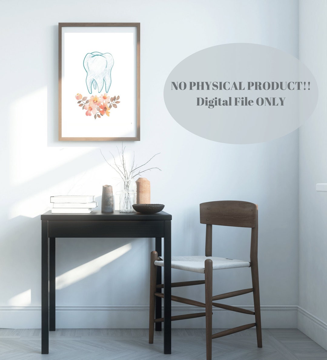 Dental Digital Wall Art, Tooth Wall Art, Tooth Digital Print, Dentist ...