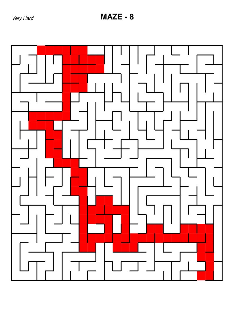 Mazes for Adults and Teens Hard Very Hard Insane 90 Mazes - Etsy