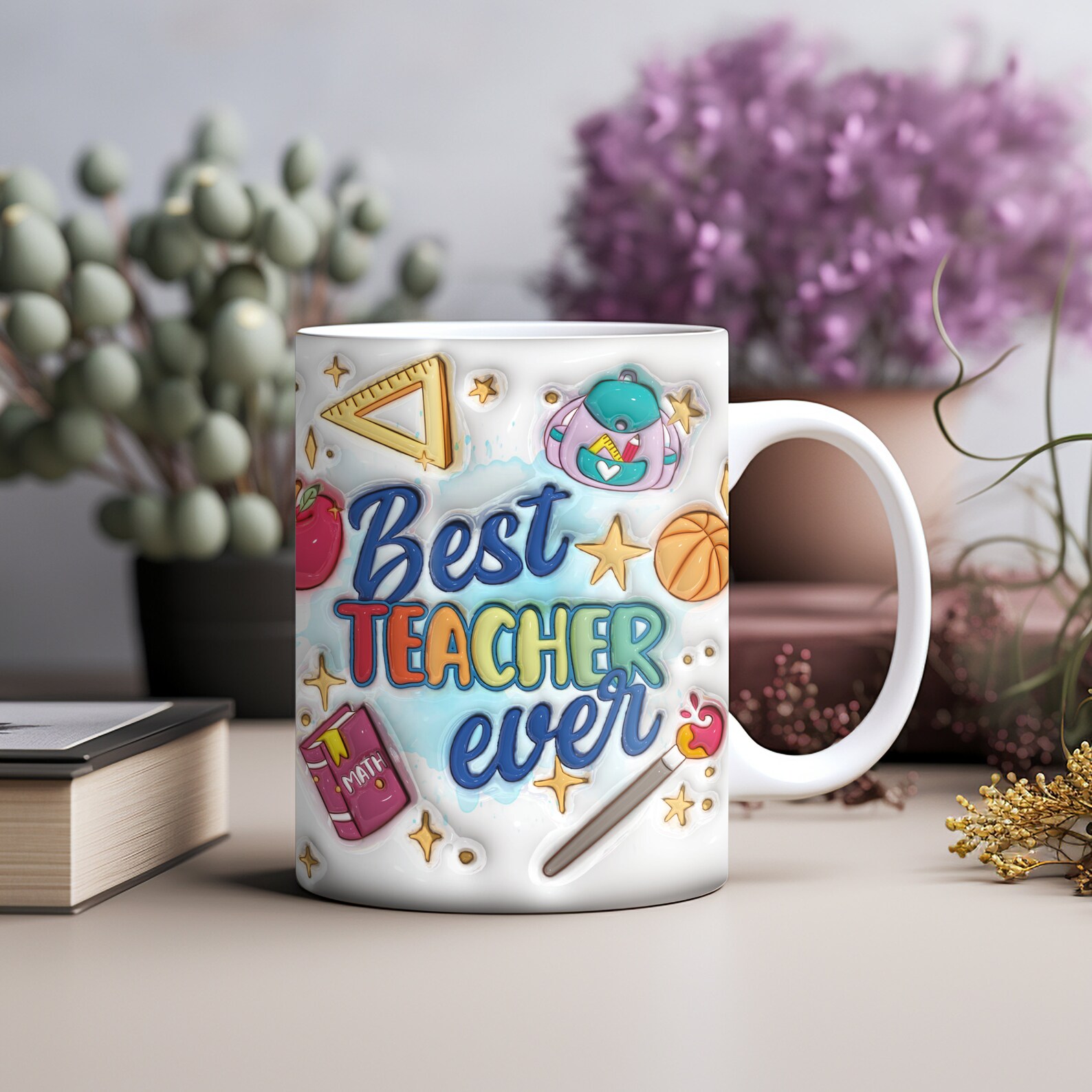 3D Inflated Teacher Mug Wrap, 3D Teacher Mug,11oz 15oz Mug Design, 3D ...