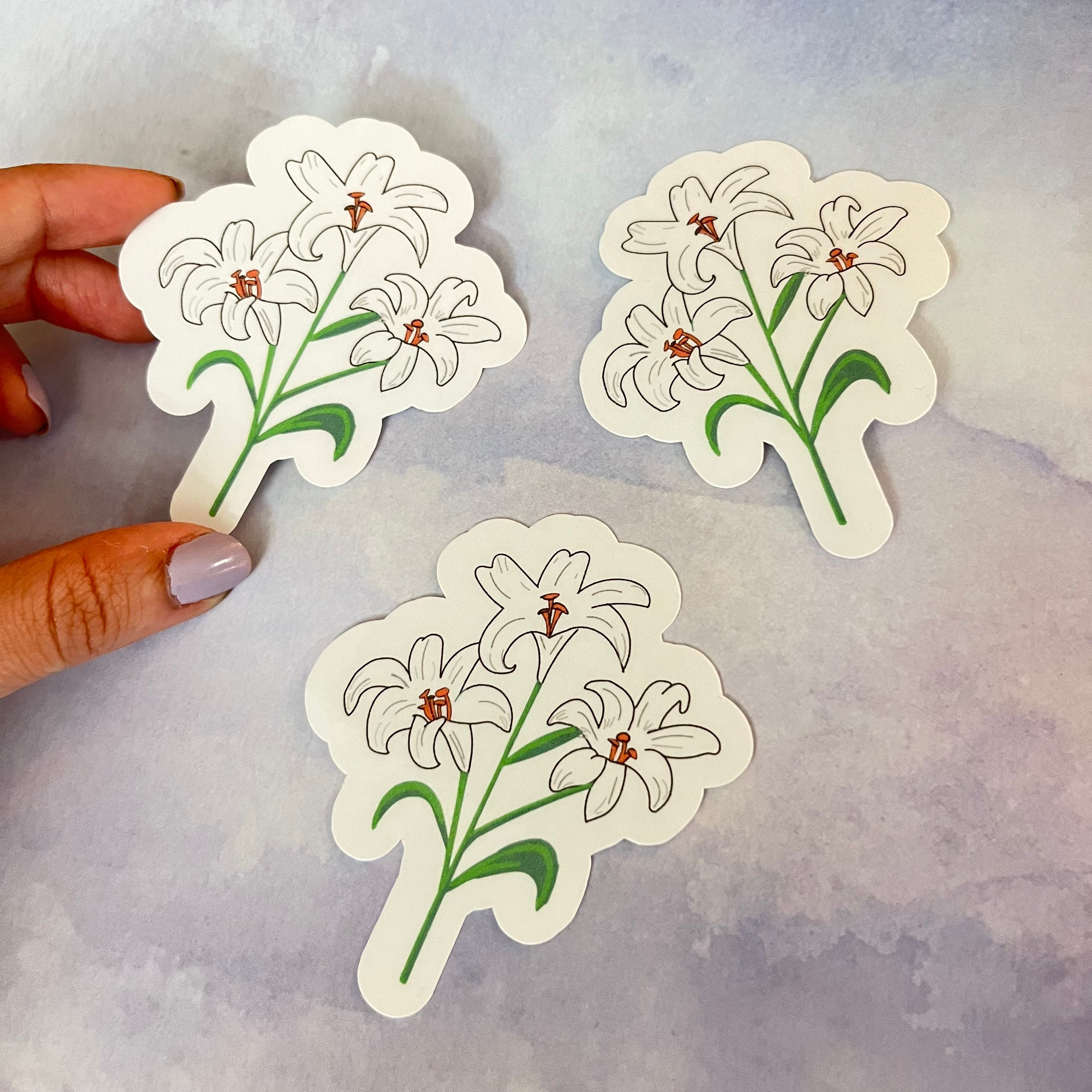Lily Sticker Lily Triad 3 Lilies Easter Lily Easter Lilies - Etsy