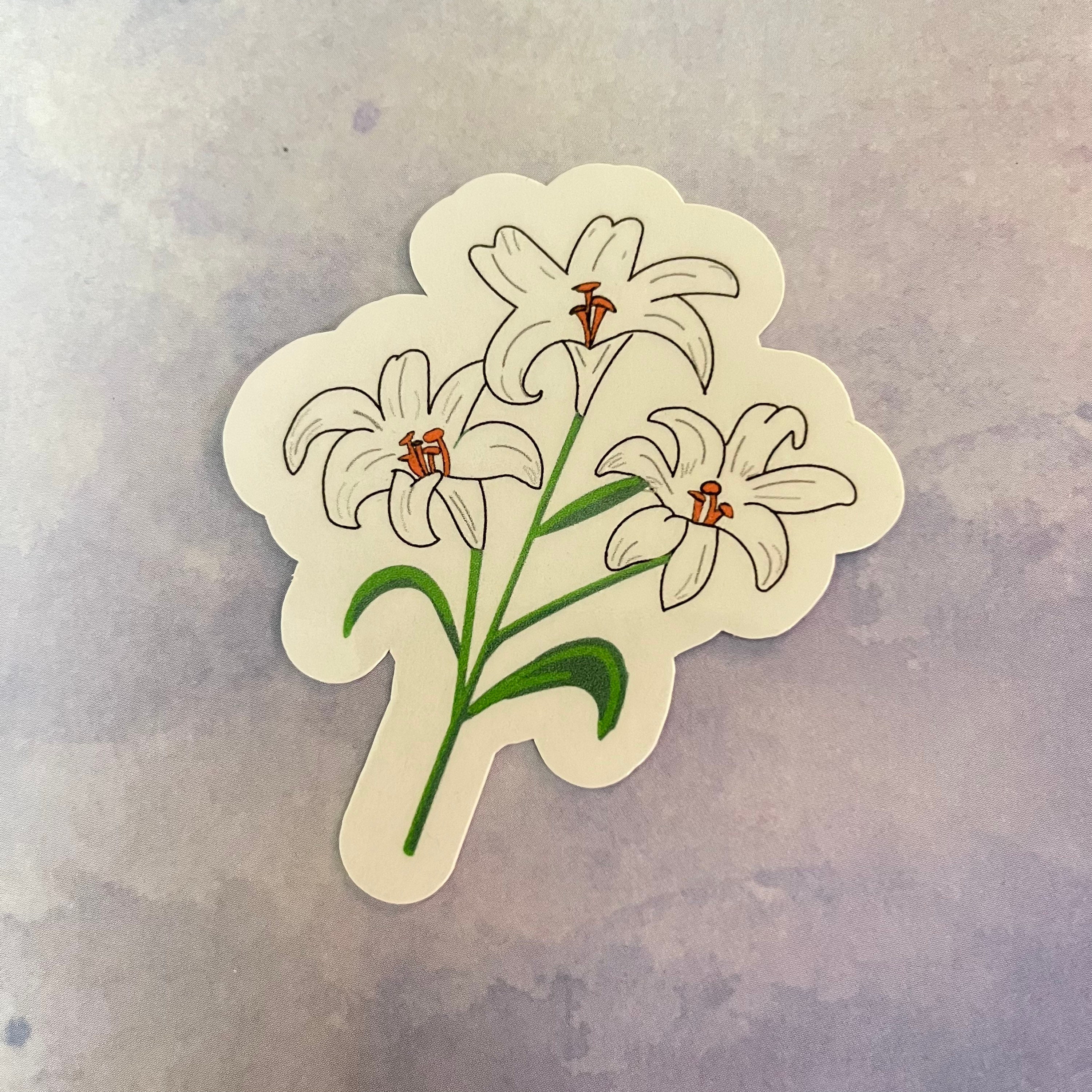 Lily Sticker, Lily Triad, 3 Lilies, Easter Lily, Easter Lilies Sticker ...