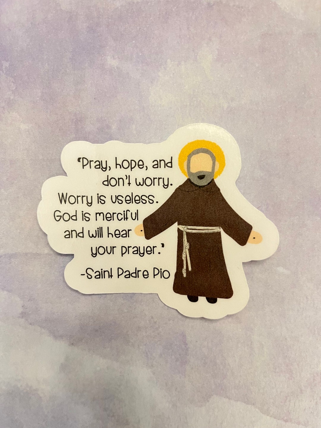Saint Padre Pio Sticker, Catholic Sticker, Trust, Faith, Prayer Sticker ...
