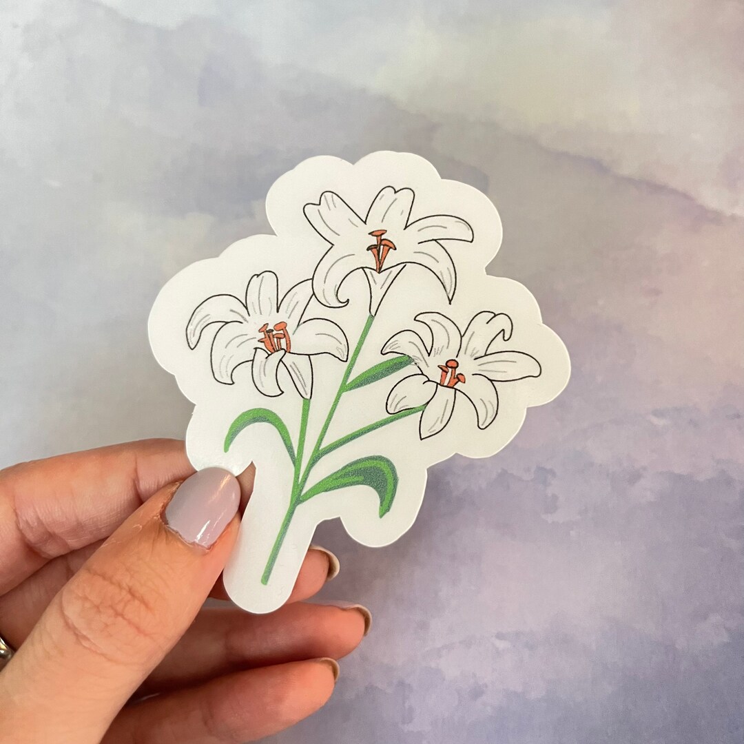 Lily Sticker, Lily Triad, 3 Lilies, Easter Lily, Easter Lilies Sticker ...