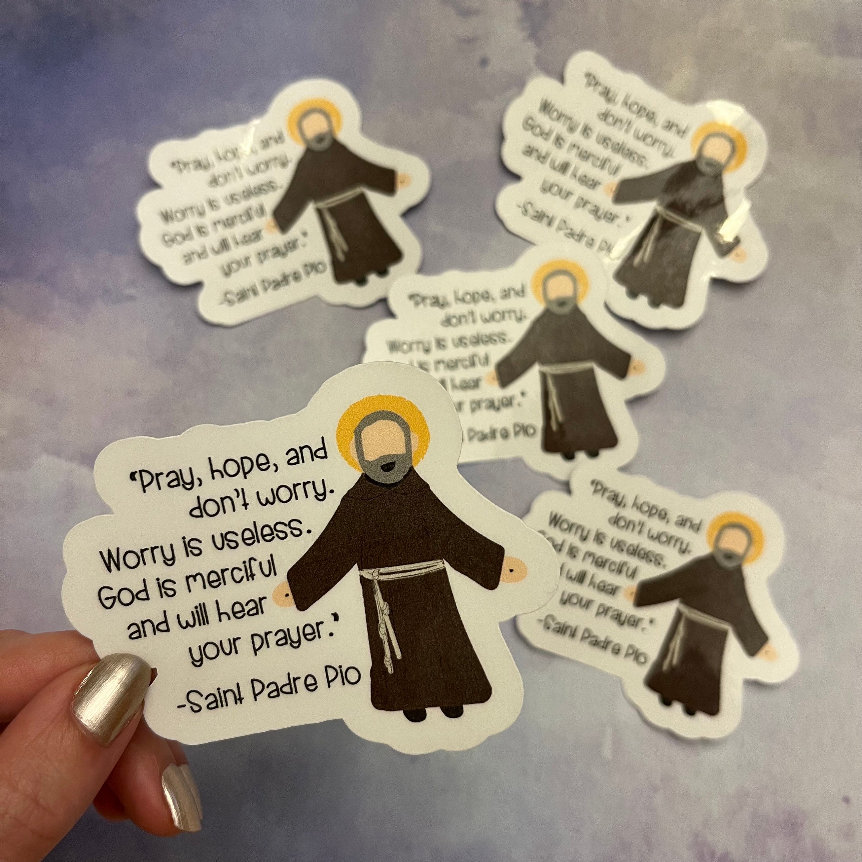 Saint Padre Pio Sticker, Catholic Sticker, Trust, Faith, Prayer Sticker ...