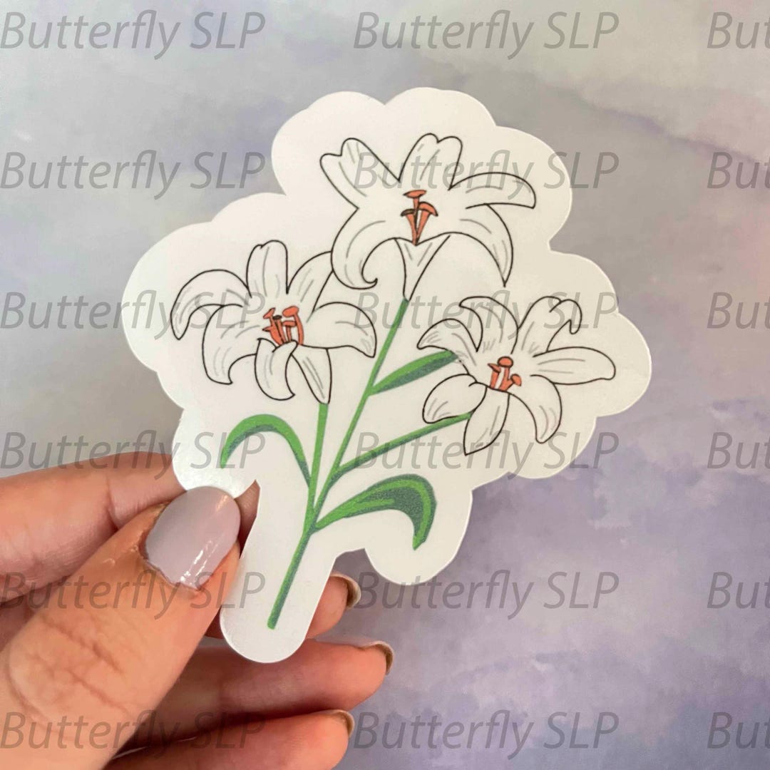 Lily Sticker, Lily Triad, 3 Lilies, Easter Lily, Easter Lilies Sticker ...