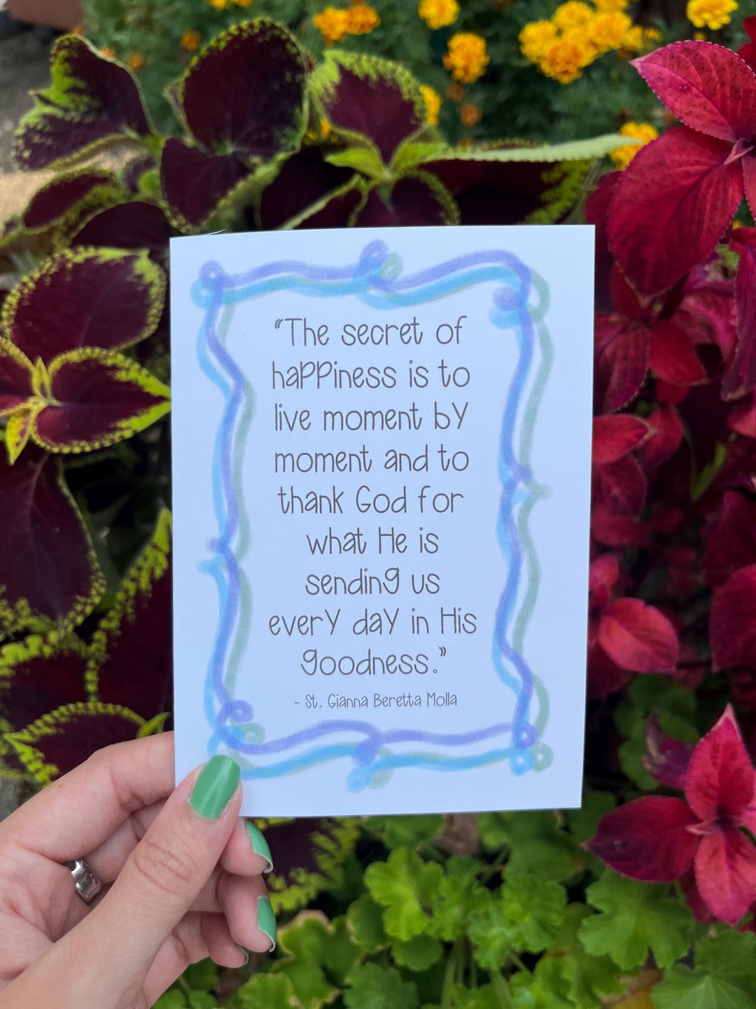 Catholic Themed Thank You Note Cards, St. Gianna Quote Thank You Note ...