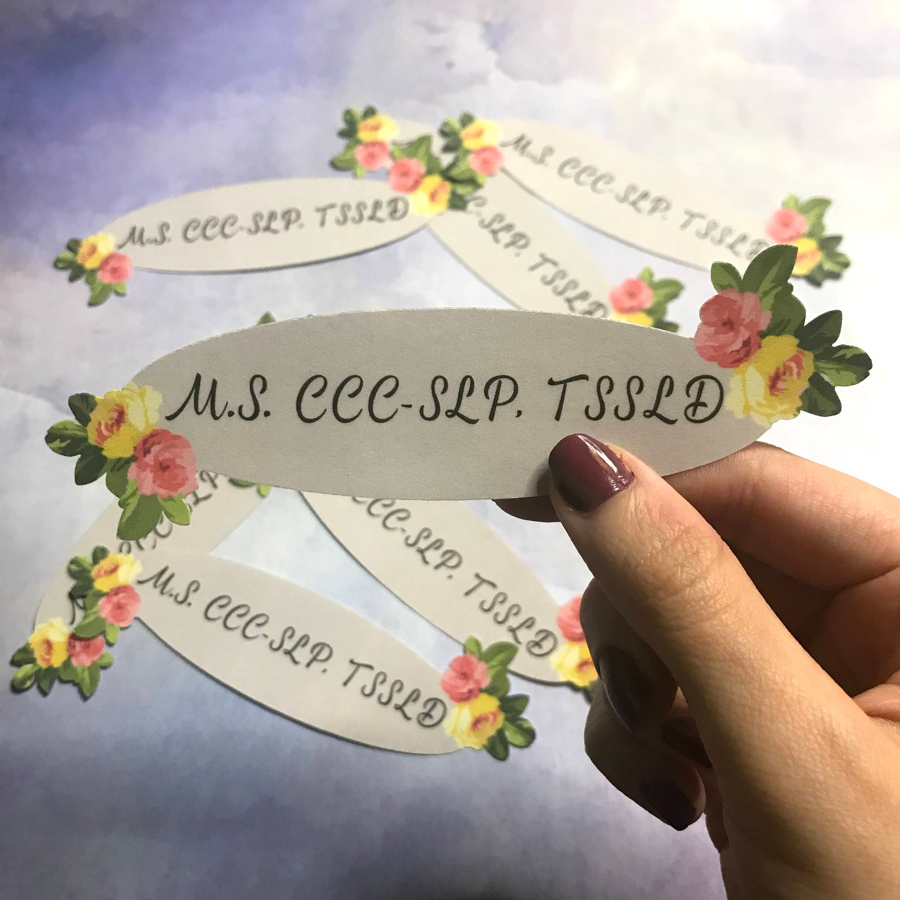 MS Credentials, Bilingual Extension, Speech Language Pathology Sticker ...