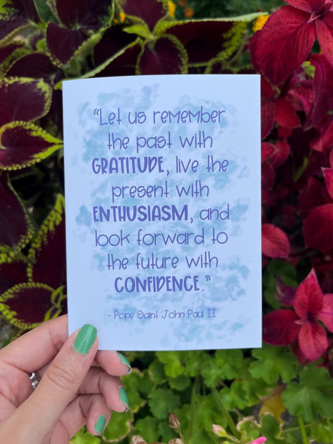 Catholic Themed Blank Thank You Note Cards, Pope St. John Paul II Quote ...