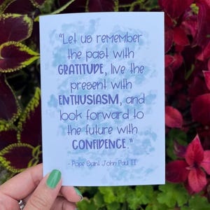 Catholic Themed Blank Thank You Note Cards, Pope St. John Paul II Quote ...