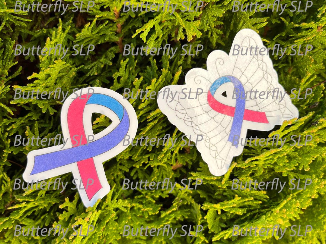 Thyroid Cancer Ribbon Sticker, Thyroid Cancer Butterfly Sticker, Tri ...